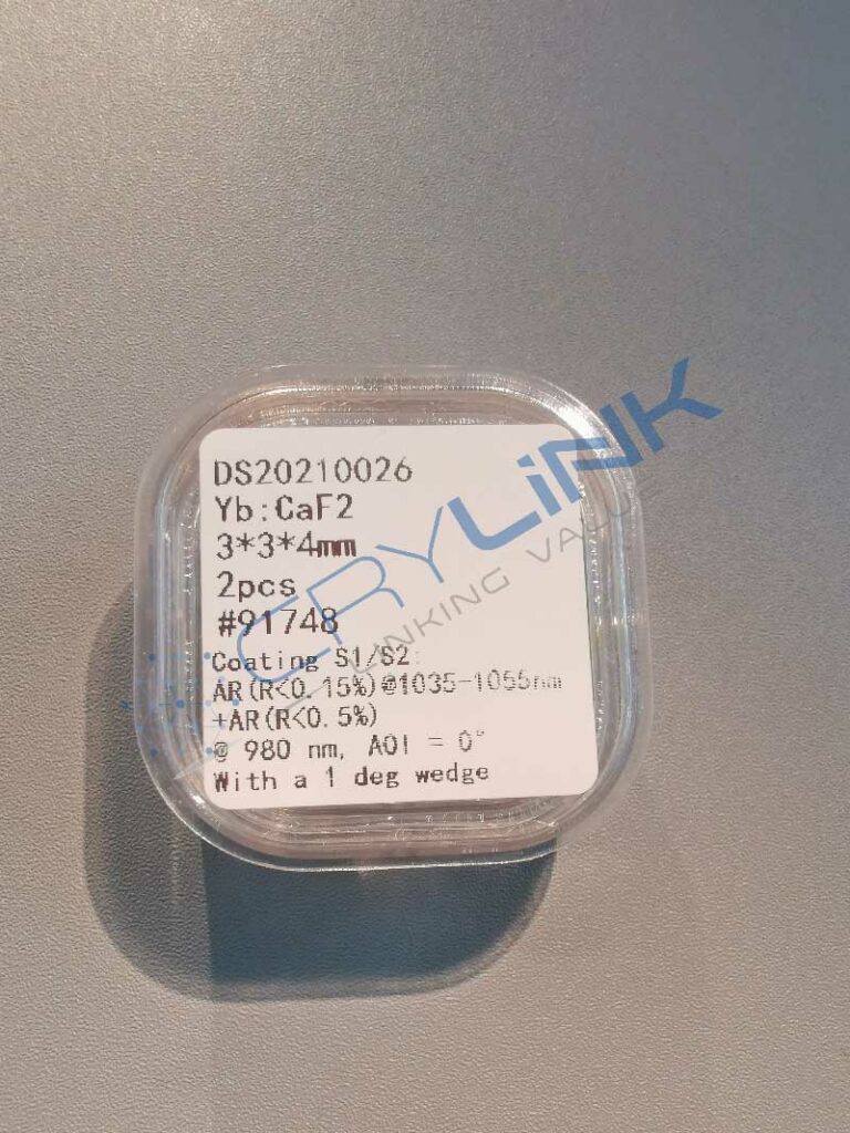 Yb:CaF2晶体案例（一）- 3*3*4 mm _BBO晶体_Nd YAG 晶体_Nd YVO4 晶体_隔离器-芯飞睿